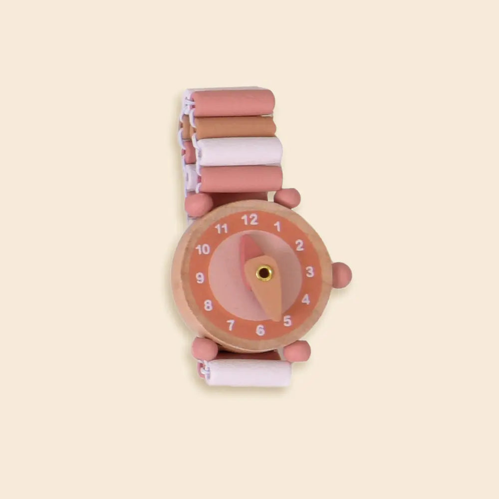 Emma Wooden Watch | Pink Beaded Strap | Egmont Toys
